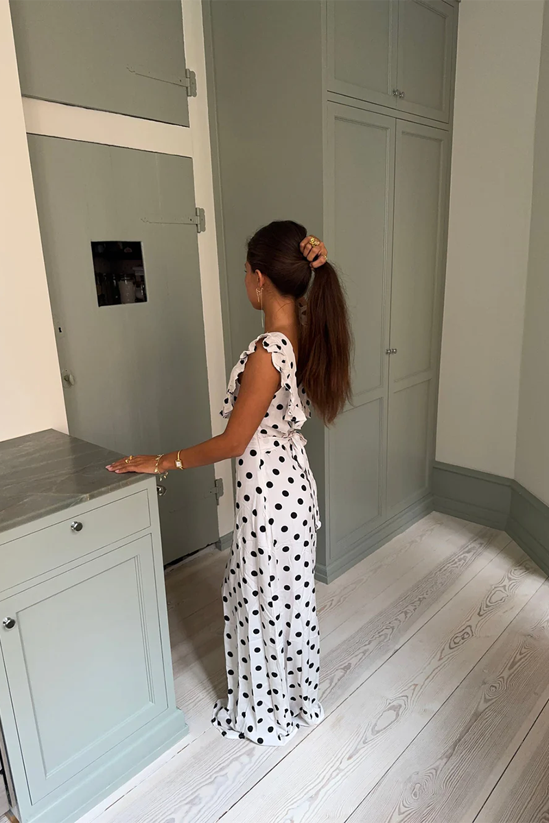 Luna Dress in Polka Dots | The Borrowed Collective | Designer Rentals ...