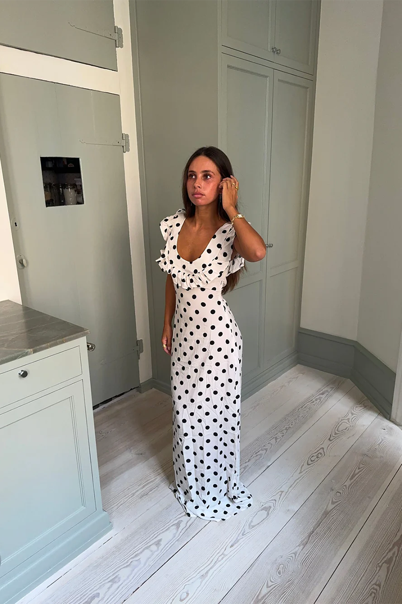 Luna Dress in Polka Dots | The Borrowed Collective | Designer Rentals ...
