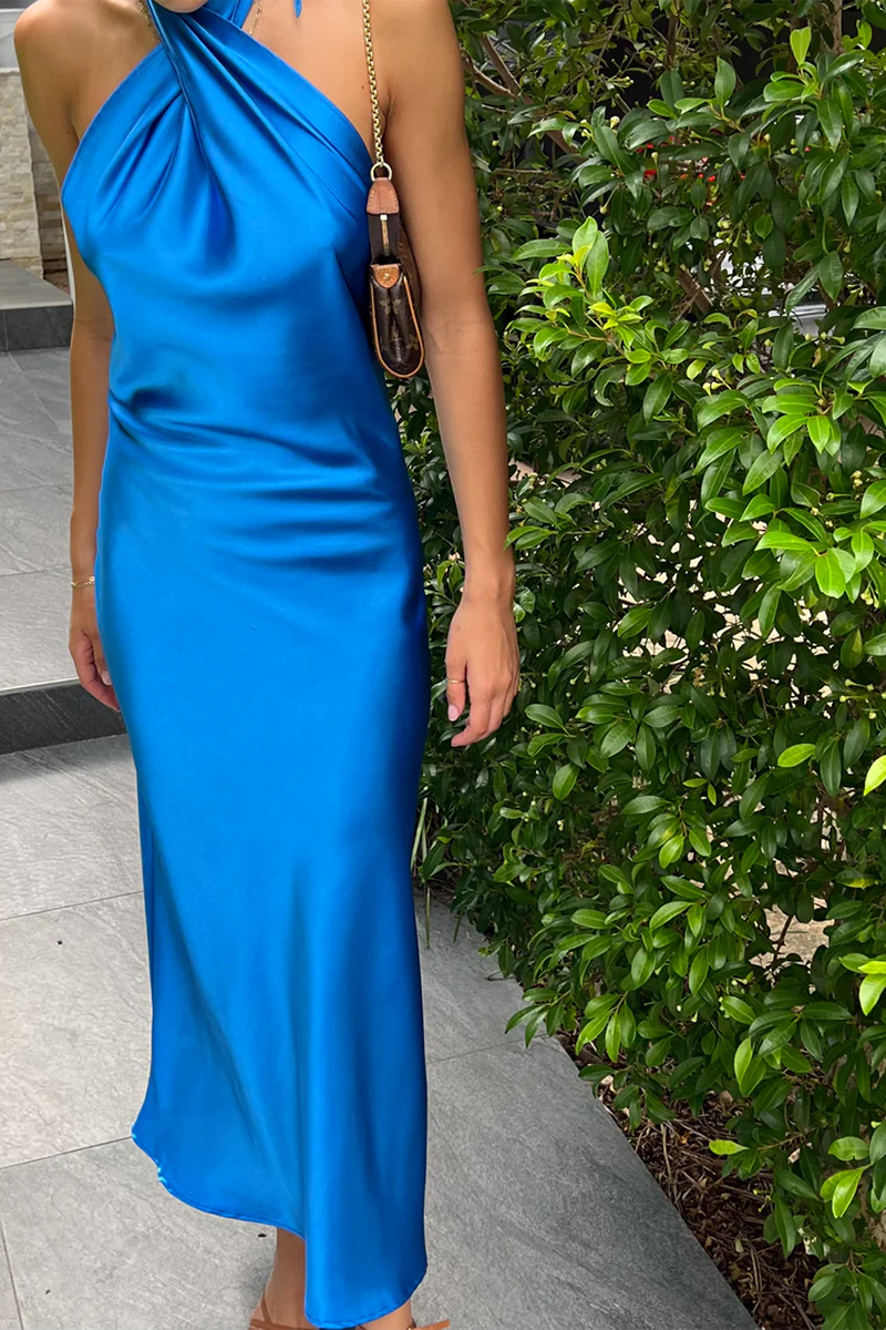 Blue Crossover Maxi | The Borrowed Collective | Designer Rentals – The ...